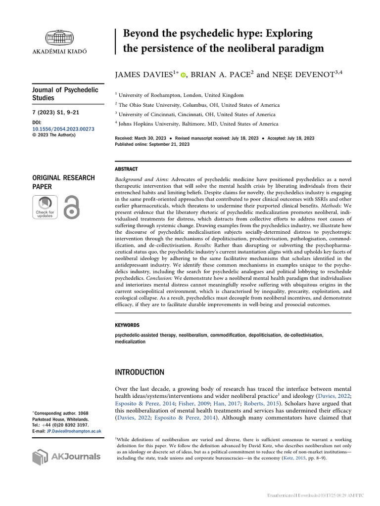 Beyond The Psychedelic Hype | PDF | Psychiatry | Mental Health