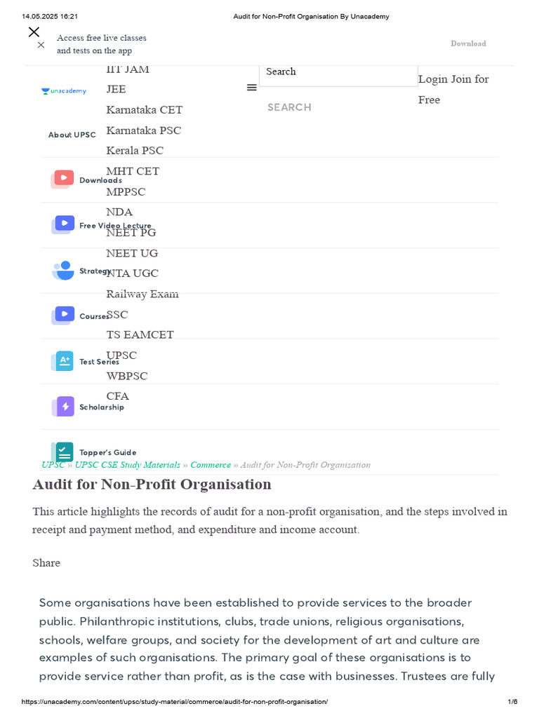 Audit Guide for Non-Profit Organisations | PDF | Debits And Credits ...