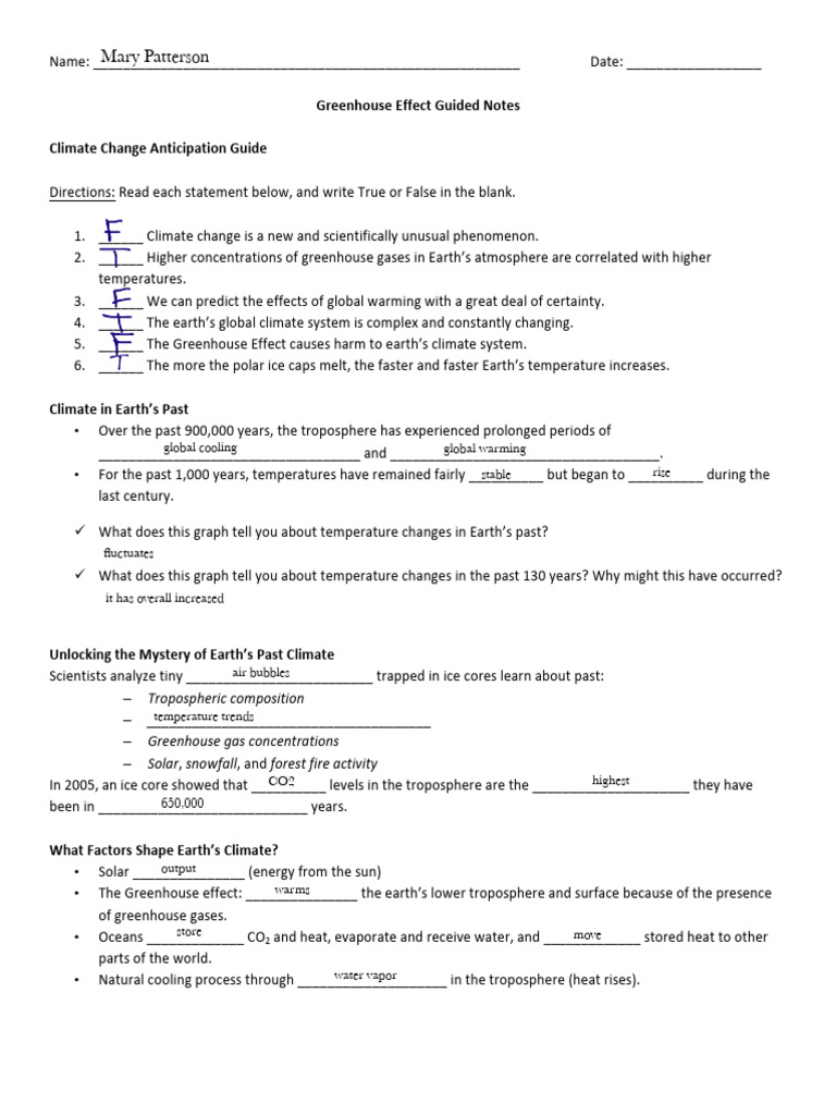 Greenhouse Effect Guided Notes 23 | PDF | Greenhouse Effect ...