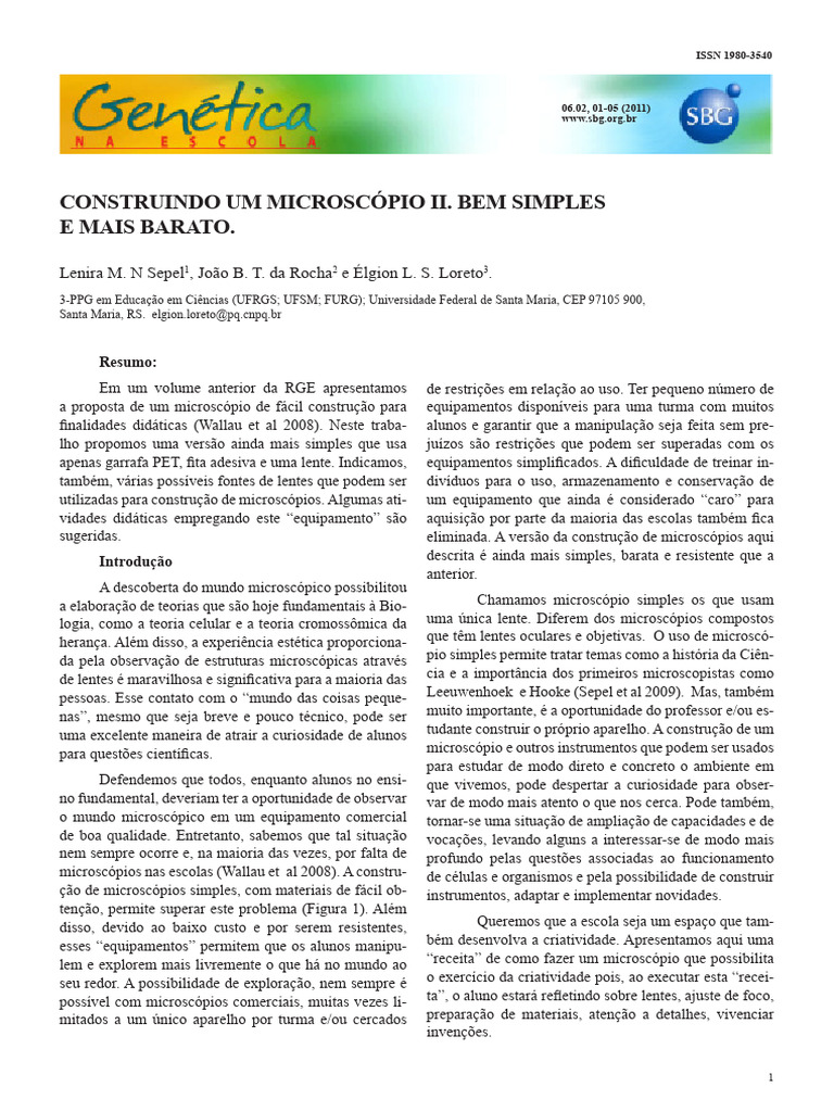 Construindo+Um+Microsc%c3%93pio+II | PDF | Microscópio | Laser