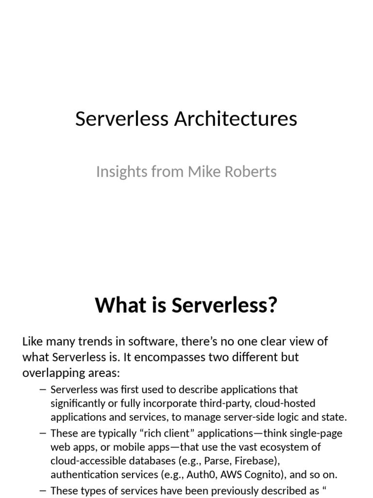 Serverless Architectures Updated | PDF | Databases | Client–Server Model