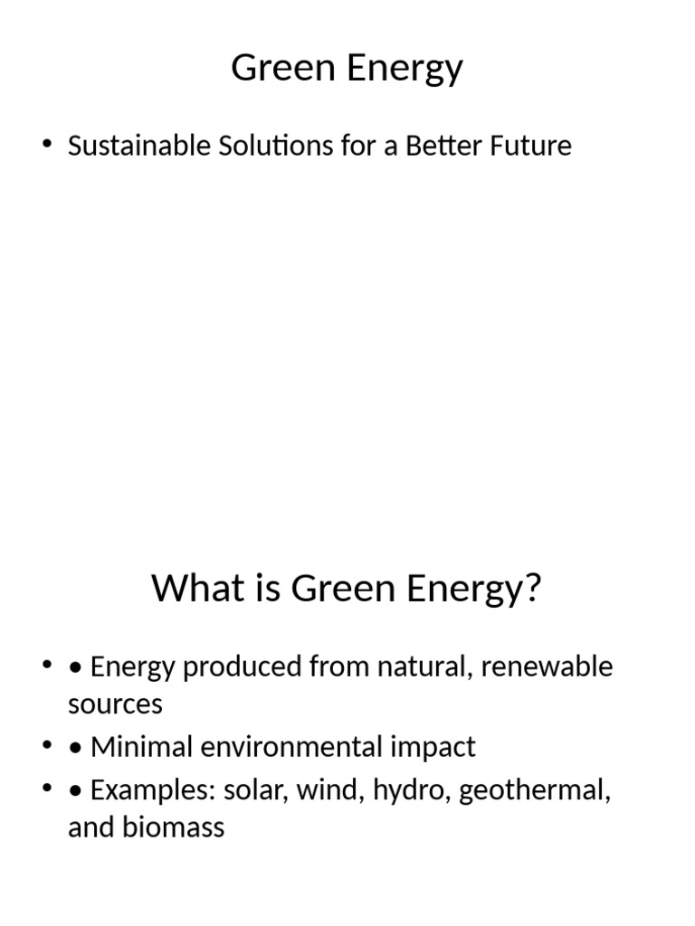 Green Energy Presentation | PDF
