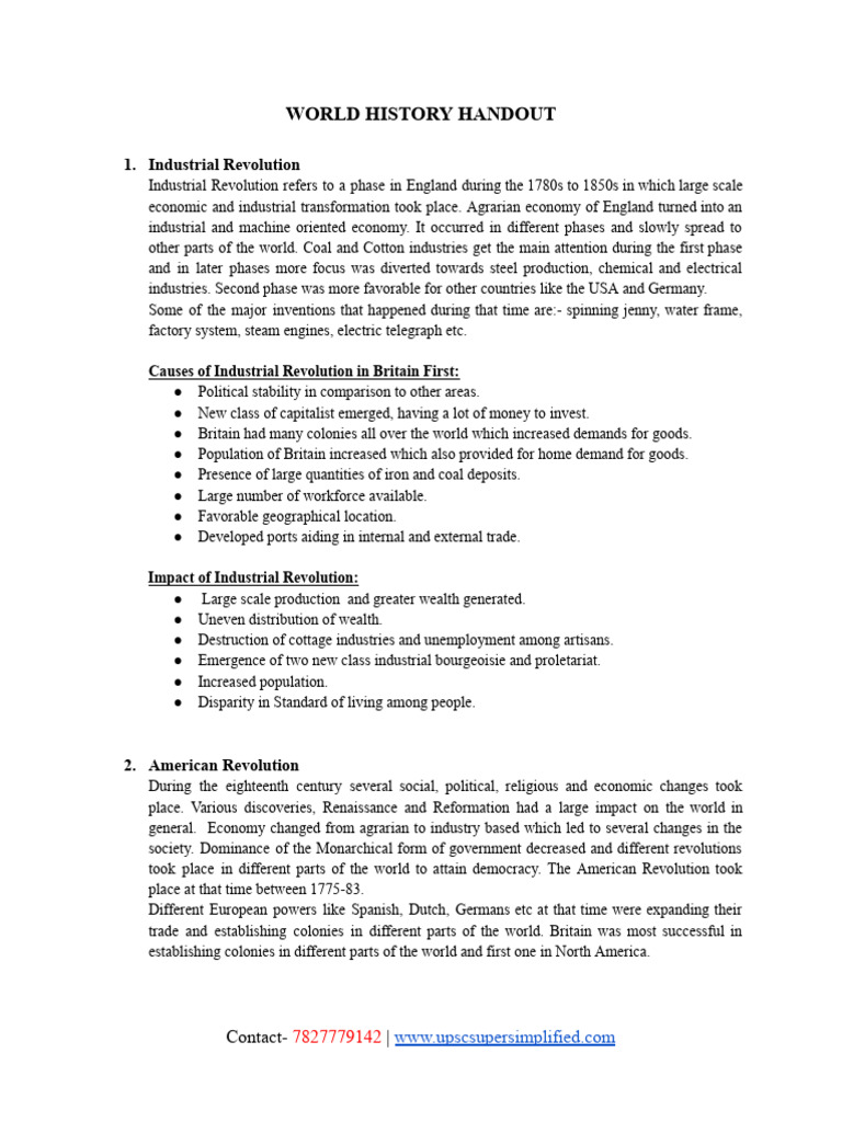 Key Events in World History Overview | PDF | Socialism | Capitalism