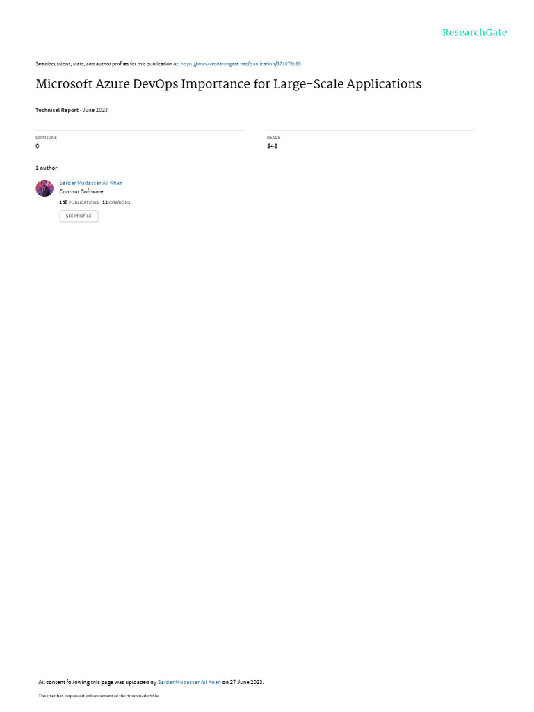 Microsoft Azure Dev Ops Importancefor Large Scale Applications | PDF ...
