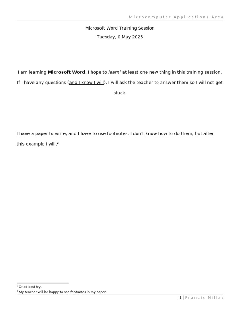 Microsoft Word Training Session | PDF
