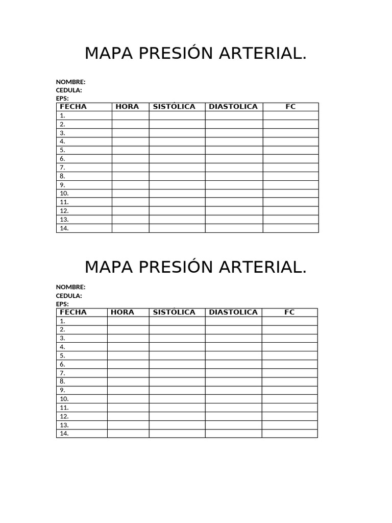 Mapa de Presión Arterial Detallado | PDF