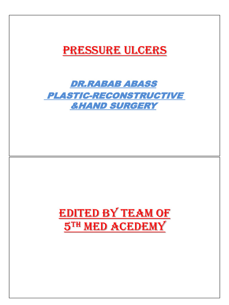 DR Rabab Pressure Ulcer | PDF | Wound | Medical Specialties