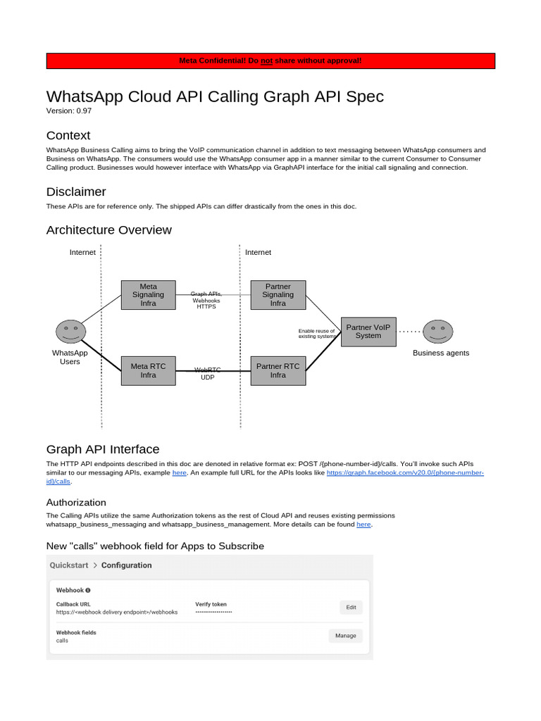 WhatsApp Cloud API Calling Overview | PDF | Ip Address | Software