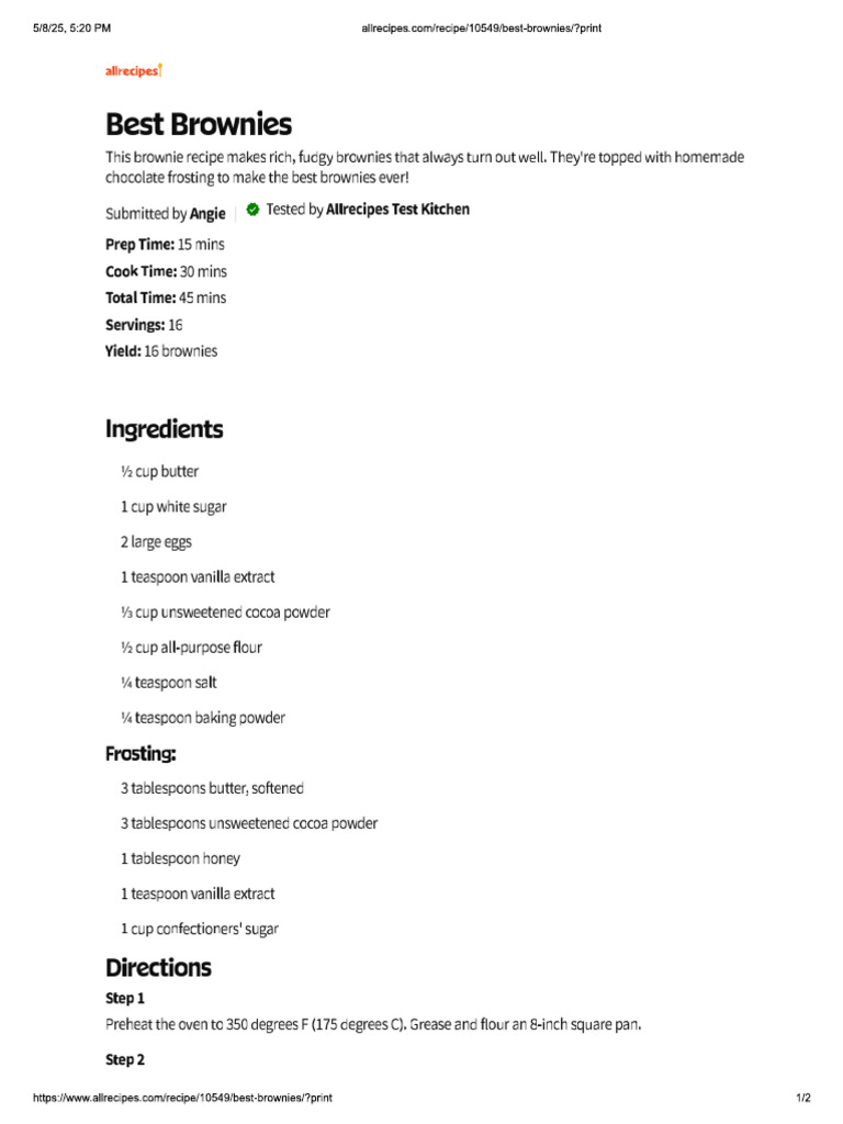 Brownies | PDF