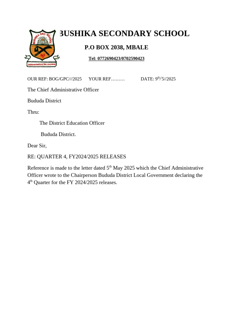 Use Letter To Cao Bududa | PDF