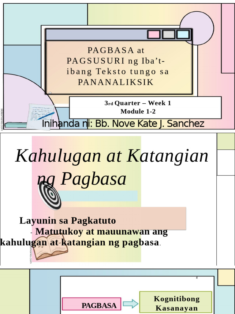 Lesson 1 Pagbasa at Pagsusuri | PDF