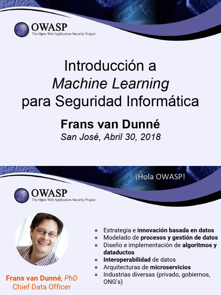 8 Introducción A Machine Learning para Seguridad Informática (Presentación) Autor Frans Van ...