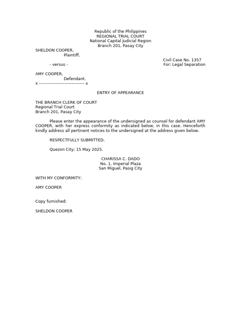 Entry of Appearance | PDF