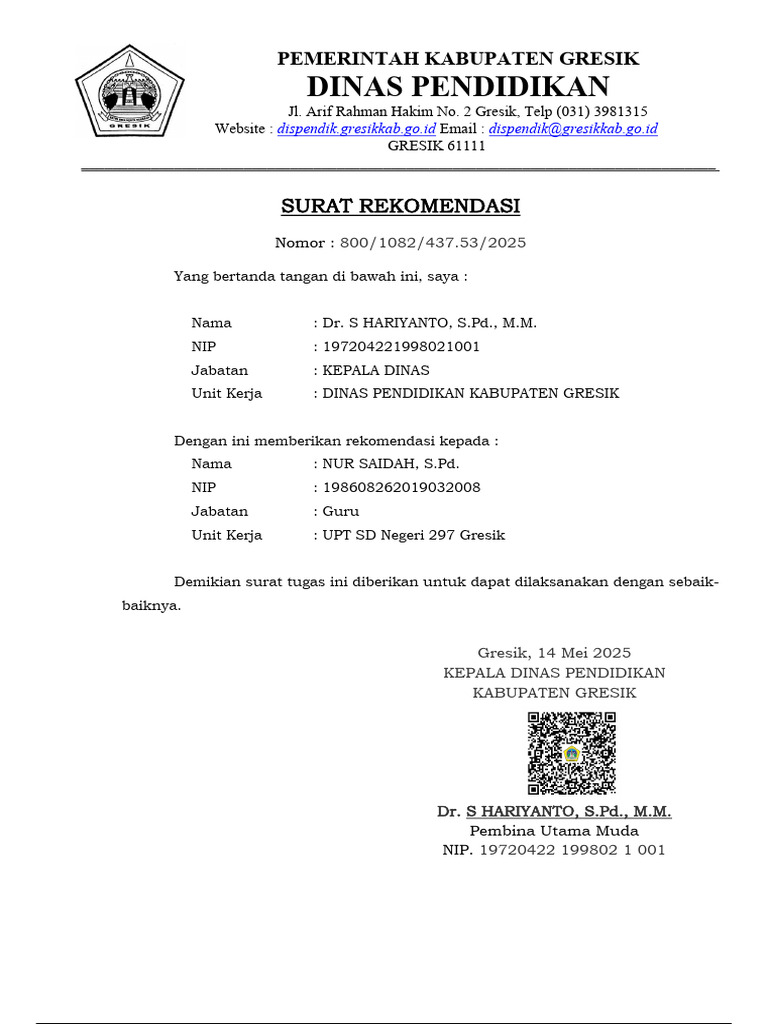 SURAT REKOM FASIL ALL | PDF