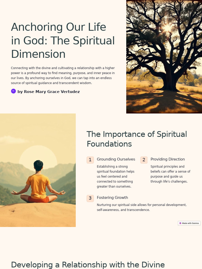 Anchoring Our Life in God The Spiritual Dimension | PDF | Spirituality ...
