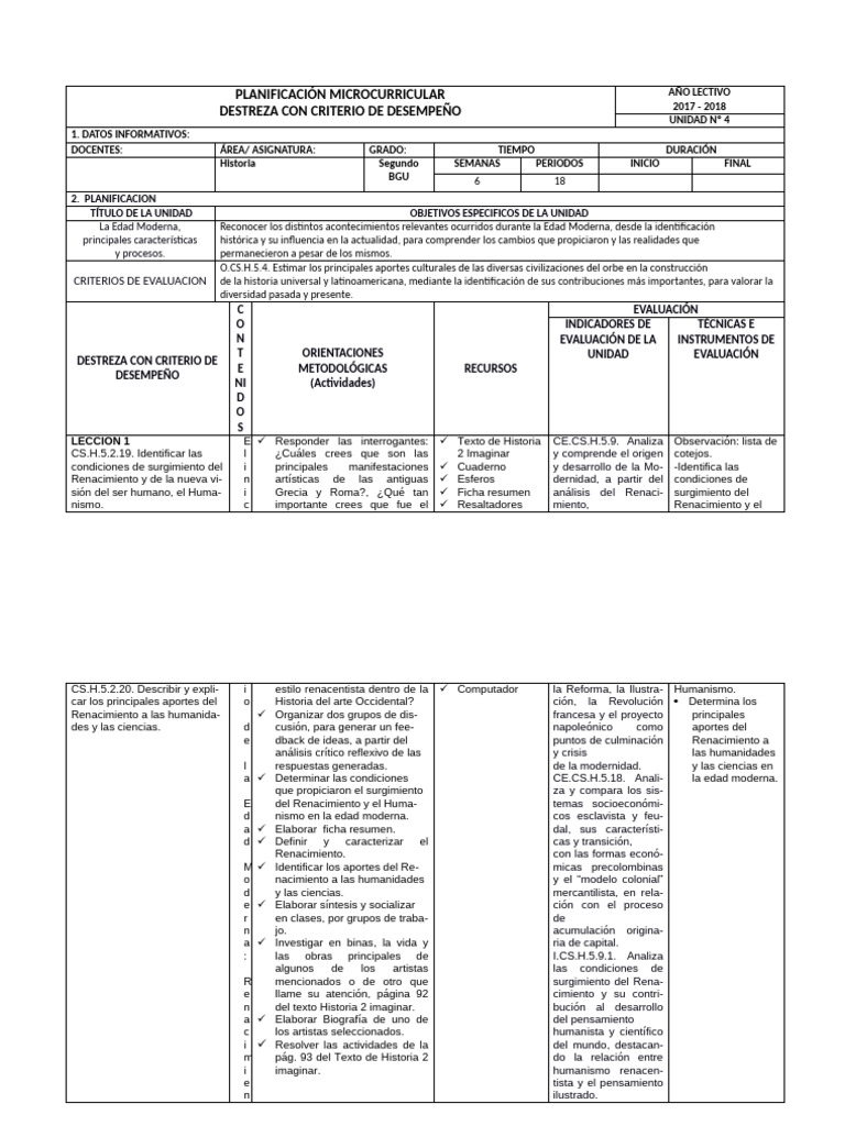 unidad 4 HIST 2 | PDF | Renacimiento | Período moderno temprano