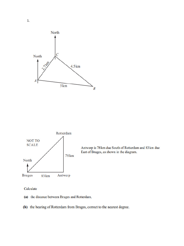 Maths Worksheet (Bearings) - 2 | PDF
