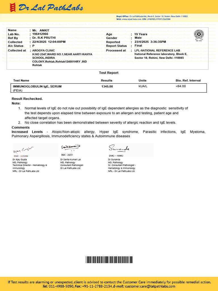 (FEIA) kUA/L 64.00: Page 1 of 4 | PDF | Medical Specialties | Immunology