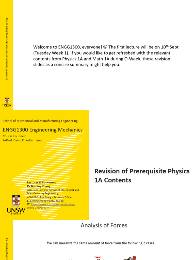 W00 Vector Algebra + Physics Revision V1 | PDF | Force | Euclidean Vector