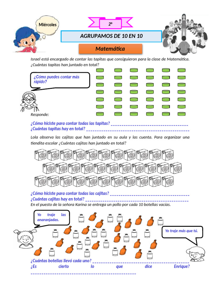 FICHA CONTAMOS DE 10 EN 10 | PDF