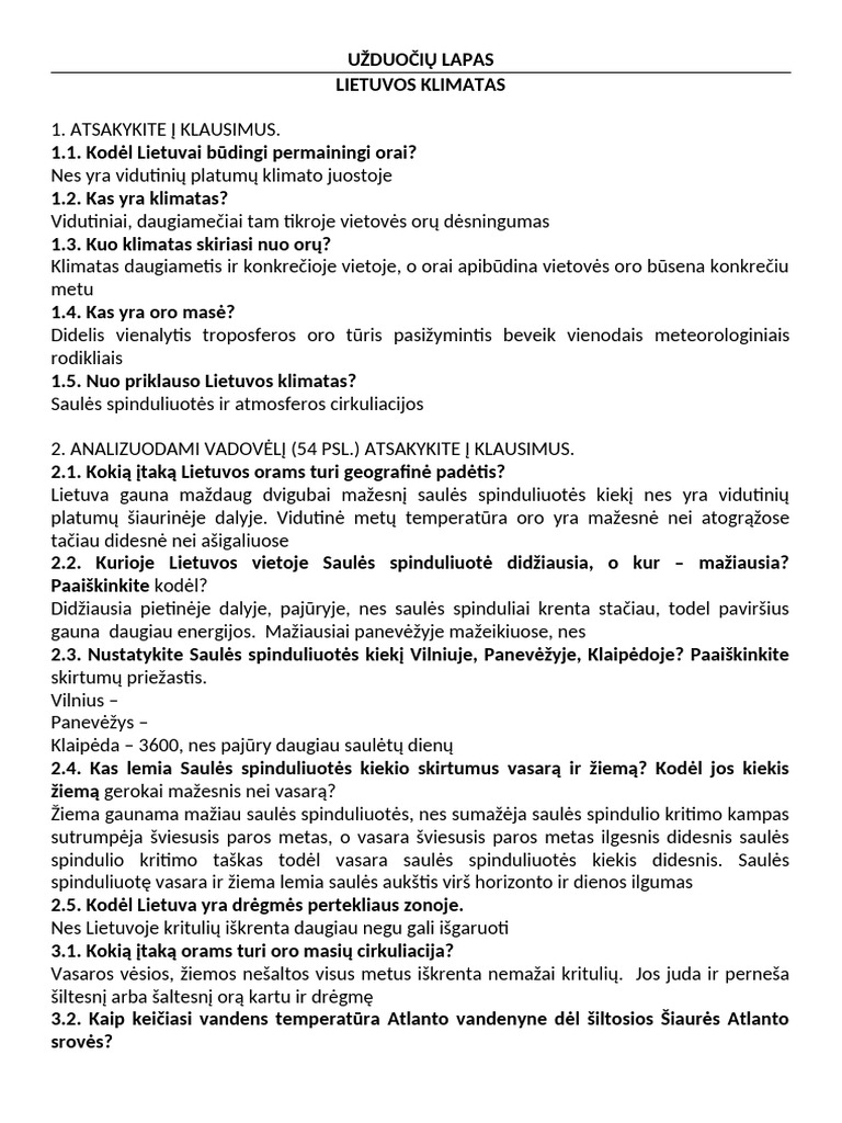Lietuvos Klimatas G | PDF