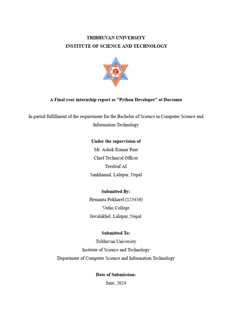 Internship-Report-Sample-2 | PDF | Optical Character Recognition ...