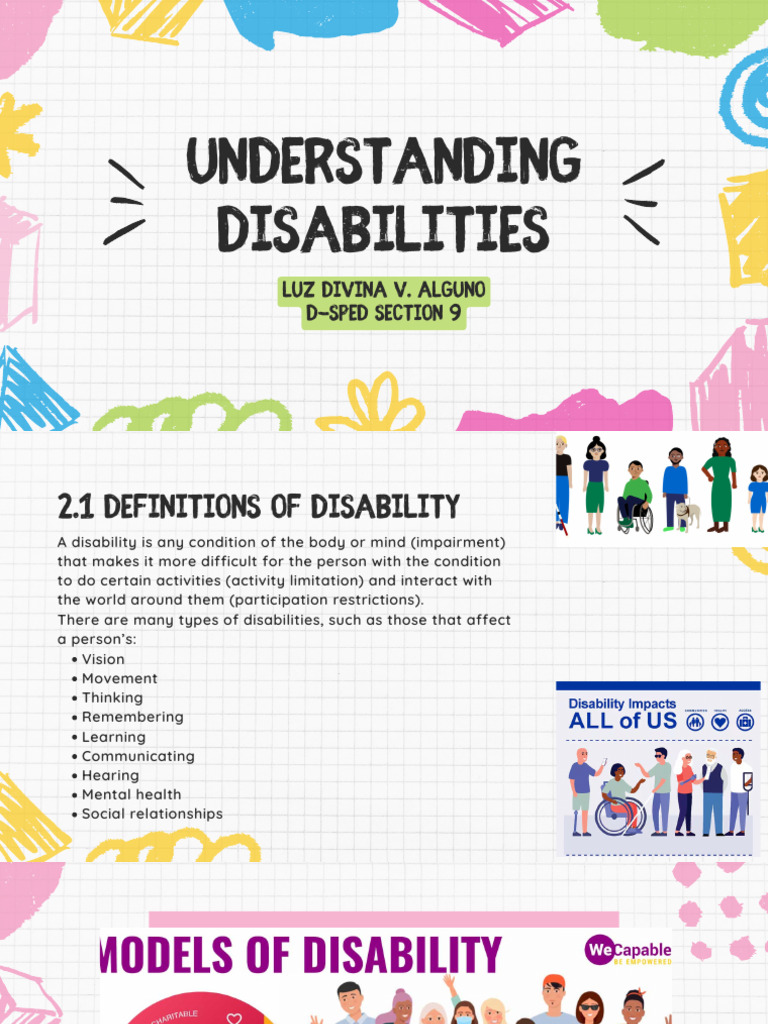 Understanding Disabilities Report | PDF | Visual Impairment | Hearing Loss