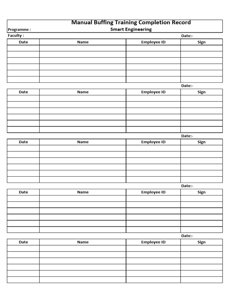 Training Completion Record-1 | PDF