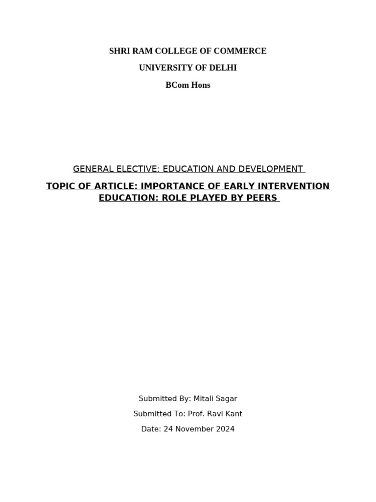 GENERAL ELECTIVE ARTICLE 22BC120 2 | PDF | Attachment Theory | Parenting