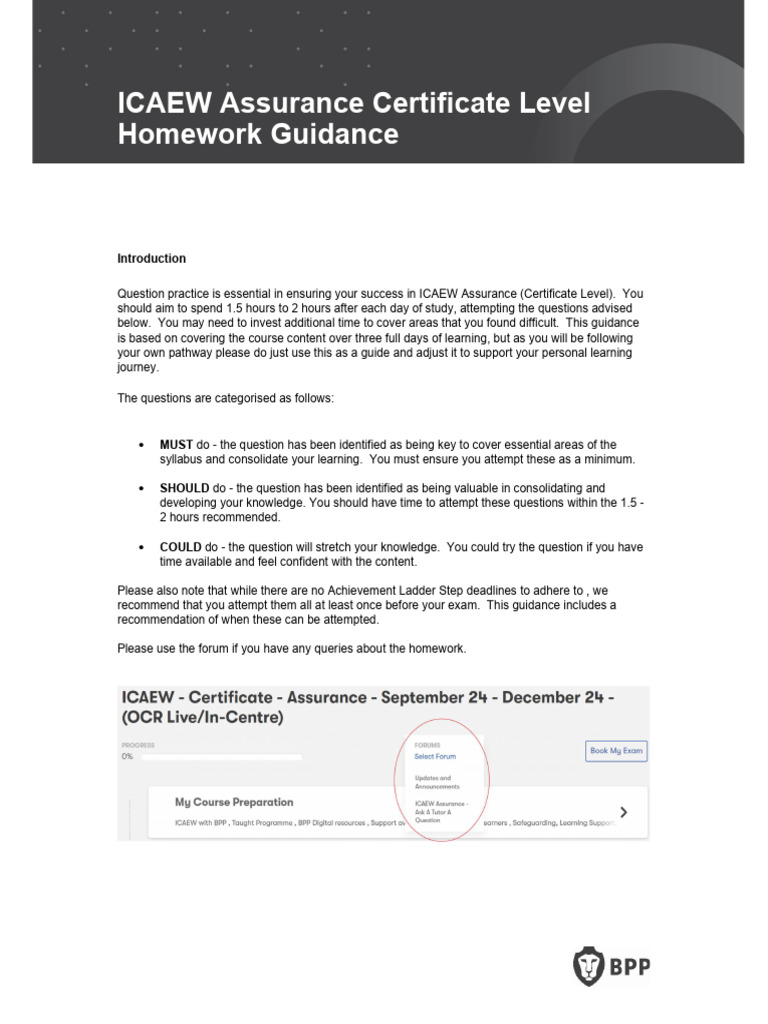 Homework Guidance Assurance | PDF | Audit