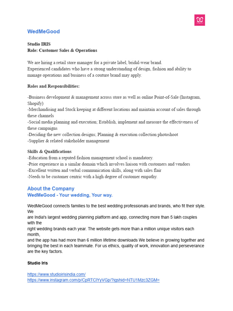 Studio Iris JD - WMG | PDF