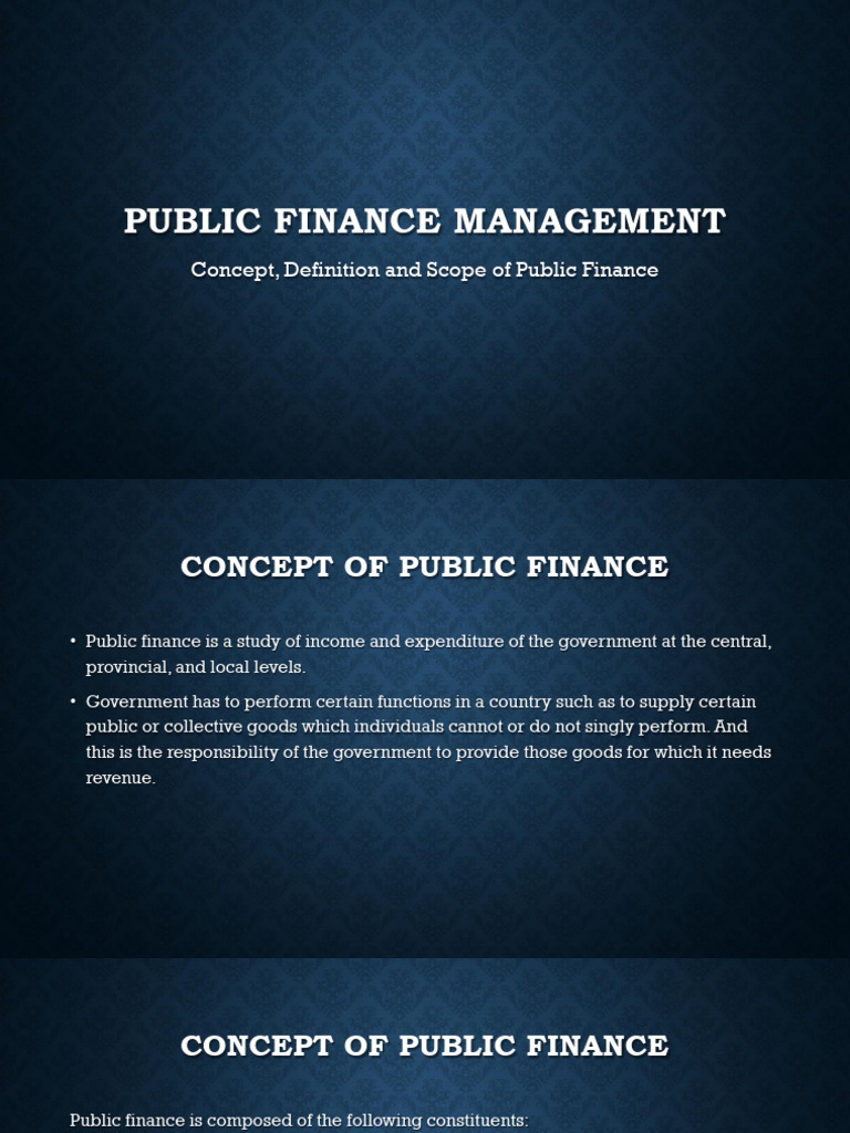 Public Finance Management Overview | PDF | Public Finance | Economies