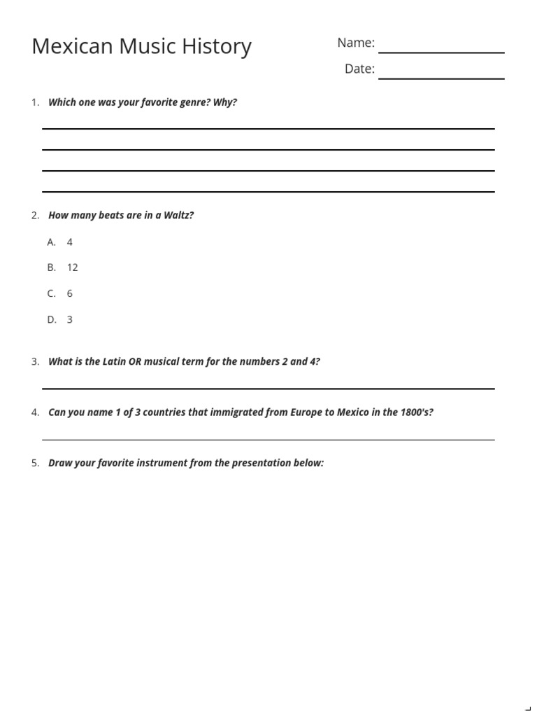 Mexican History Worksheet | PDF