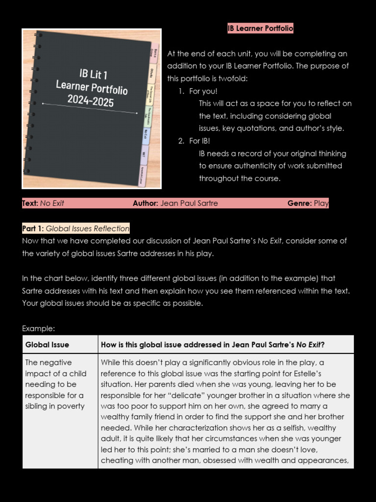 IB Learner Portfolio: No Exit Analysis | PDF | Behavioural Sciences