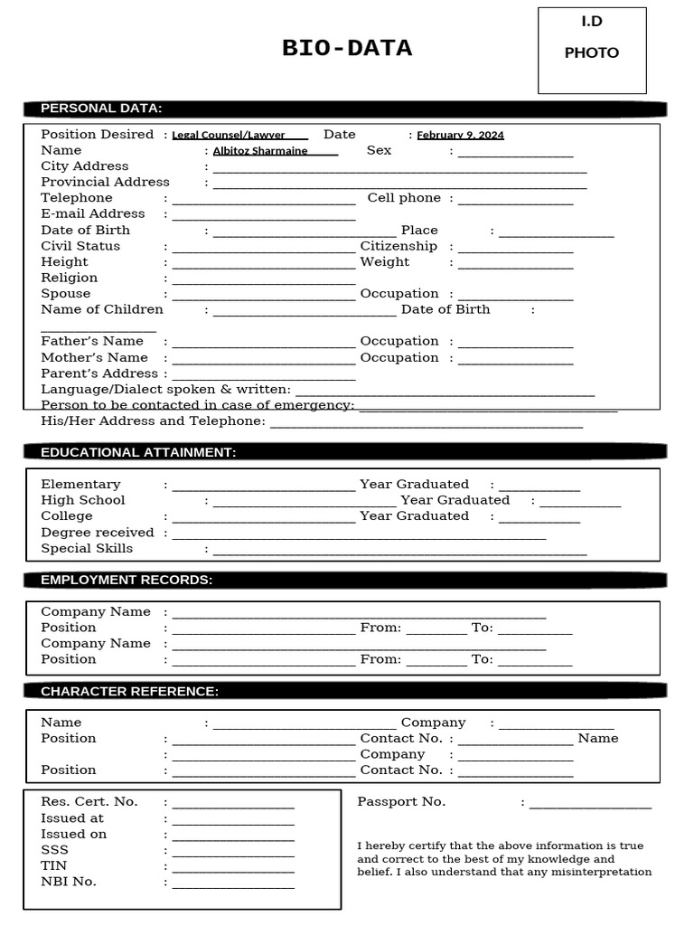 154871412-BIO-DATA-FORM-docx | PDF | Government And Personhood