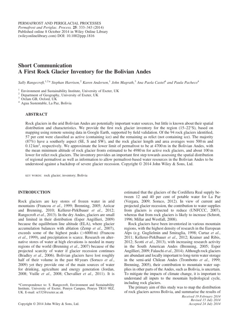 Rangecroft - 2014 RG Inventory Bolivia Google Earth | PDF | Glacier ...