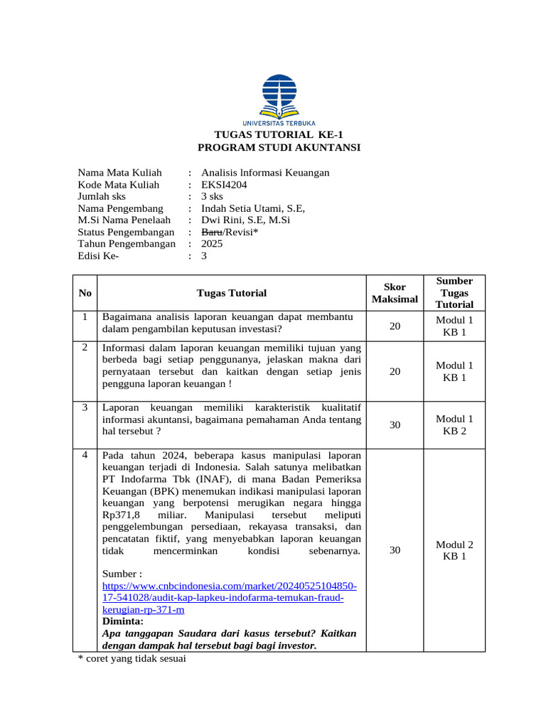 Soal Tugas 1 AIK | PDF