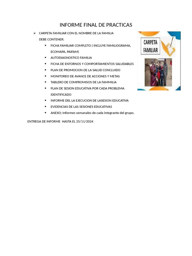 Informe Final de Practicas | PDF