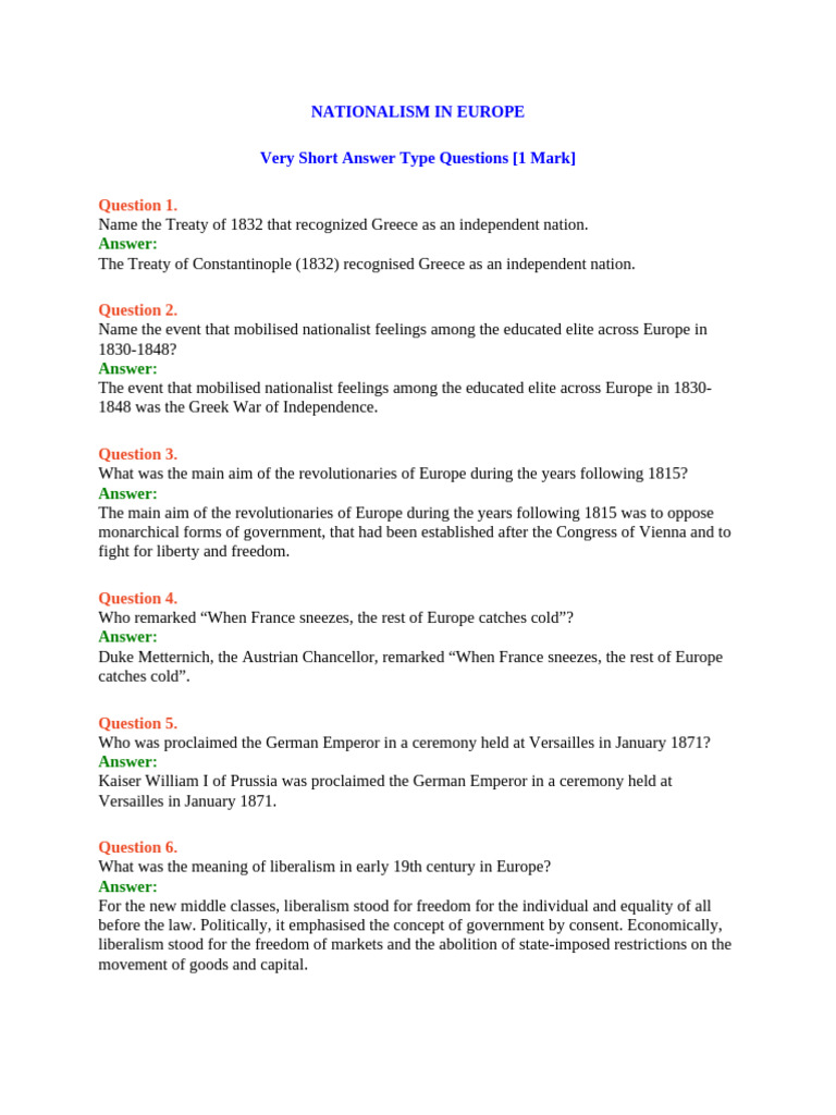 Nationalism in Europe 1 | PDF | First French Empire | Nationalism