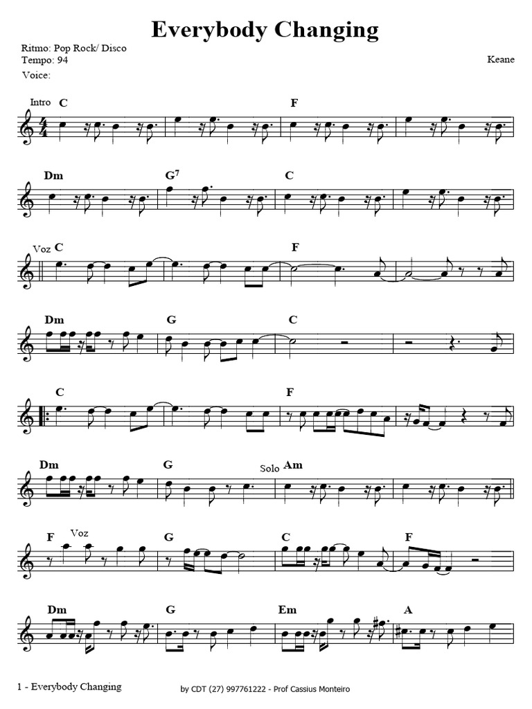 Everybody Changing - Keane | PDF