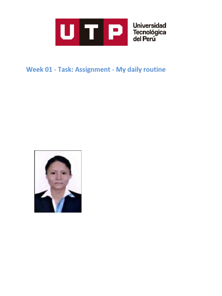 Week 01 - Task Assignment - My Daily Routine | PDF