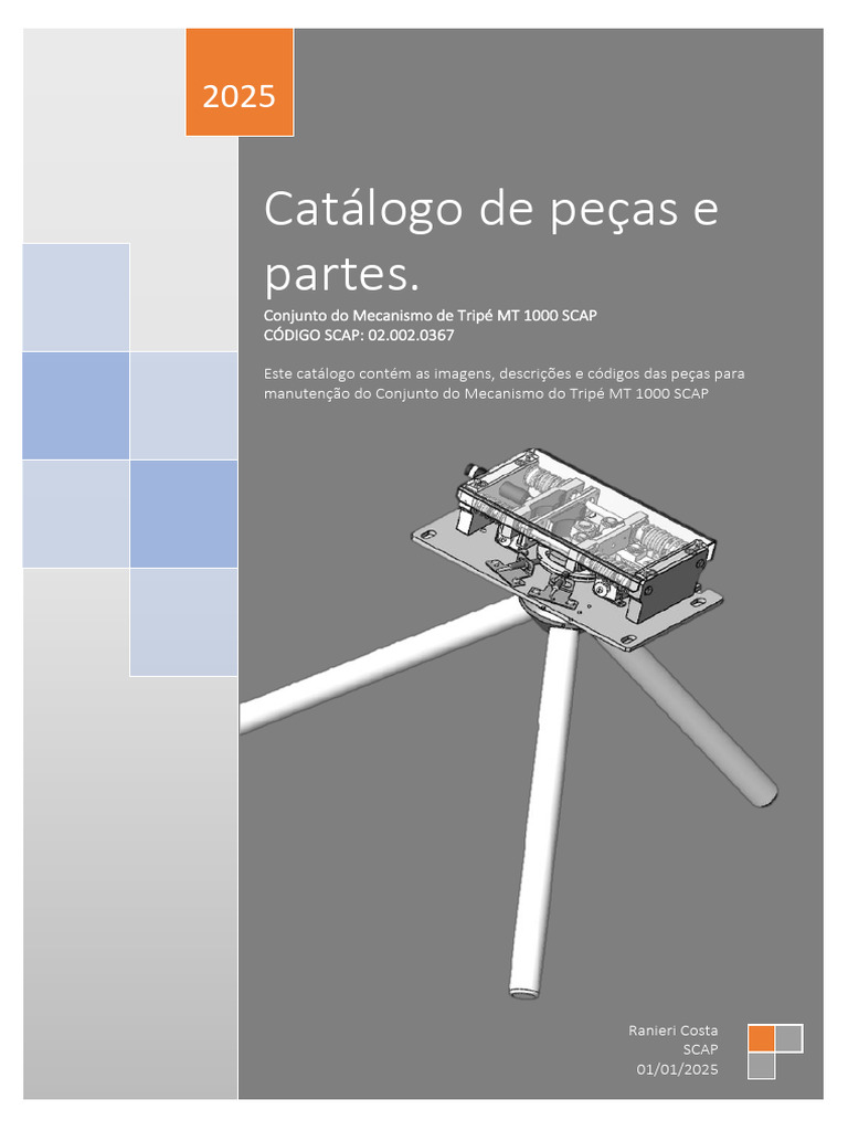 Catálogo de Peças do Tripé MT 1000 | PDF | Eixo | Peças de veículos