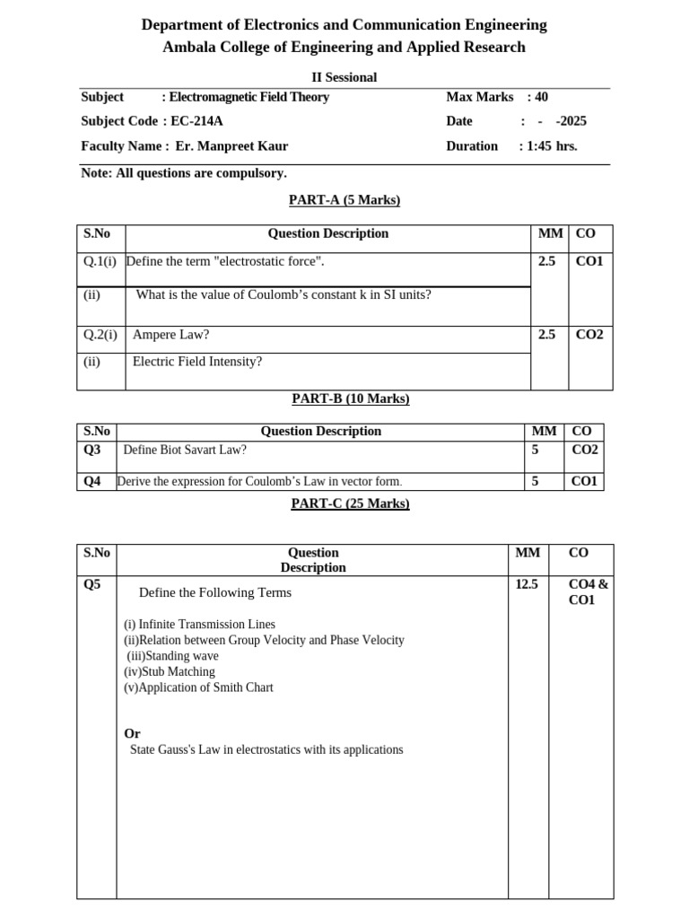 Emt Sessional-2 | PDF