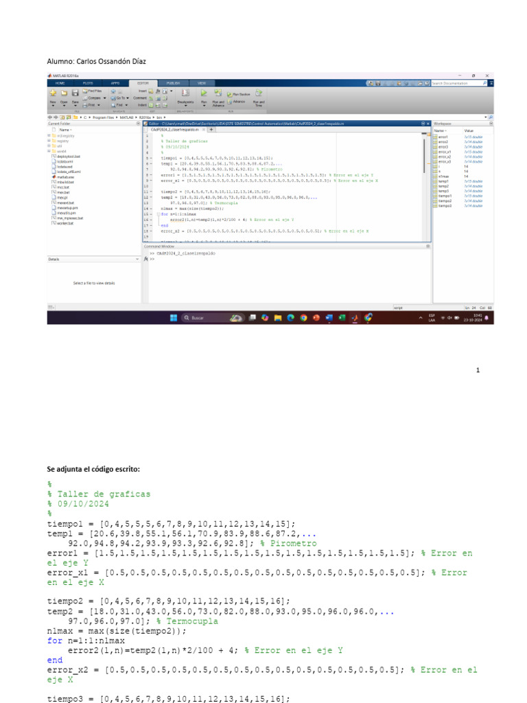 Tarea 1 Control Automatico de procesos | PDF | Temperatura | Termómetro