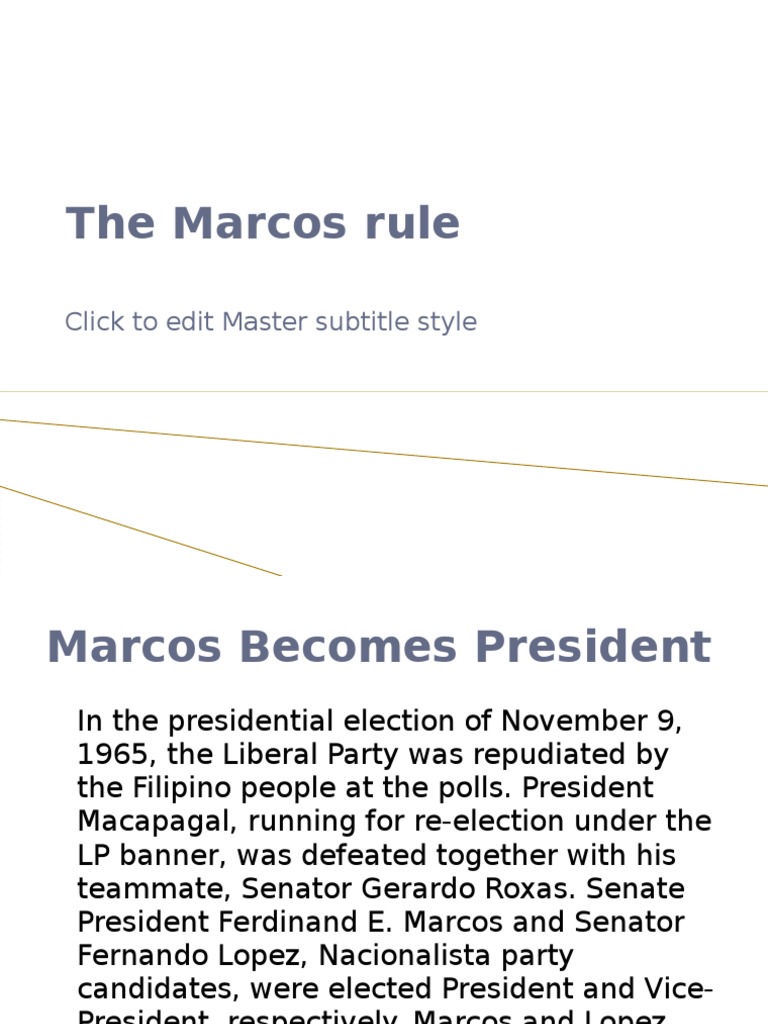 The Marcos Rule | Public Sphere | Government