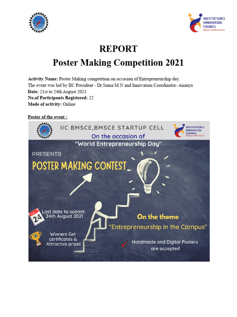 Poster Making Contest - World Entrepreneurship Day | PDF