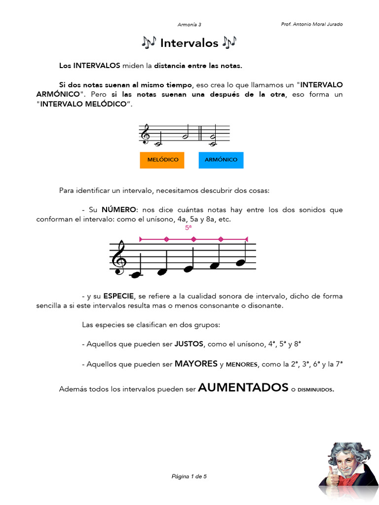 Clasificación y Cálculo de Intervalos Musicales | PDF | Intervalo ...