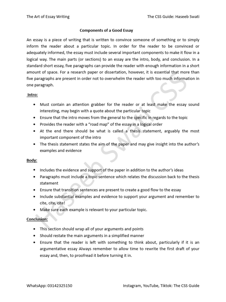 Essay Topics From CSS 2000 Till 2022 | PDF | Essays | Thesis