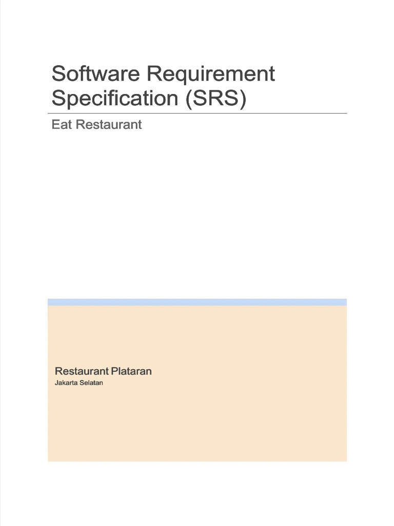PDF Contoh Dokumen Software Requirement Specification Srs - Compress | PDF