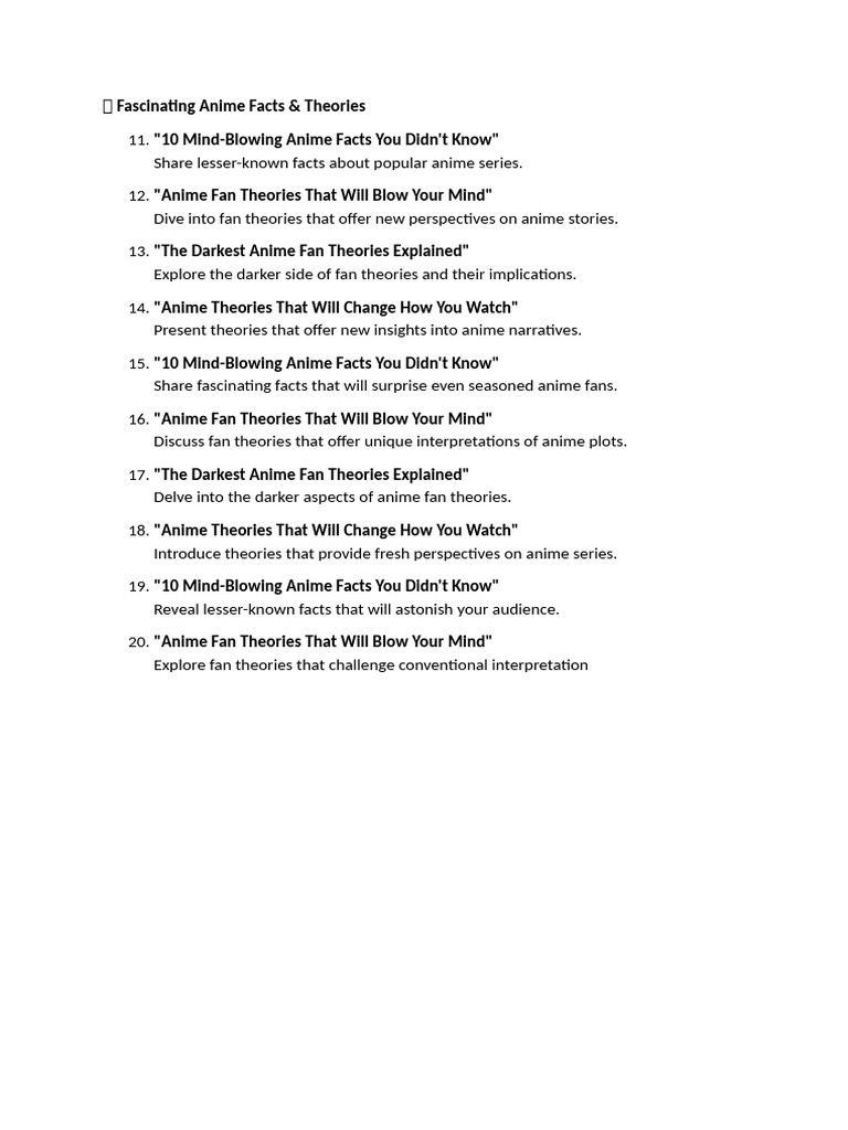 ? Fascinating Anime Facts | PDF
